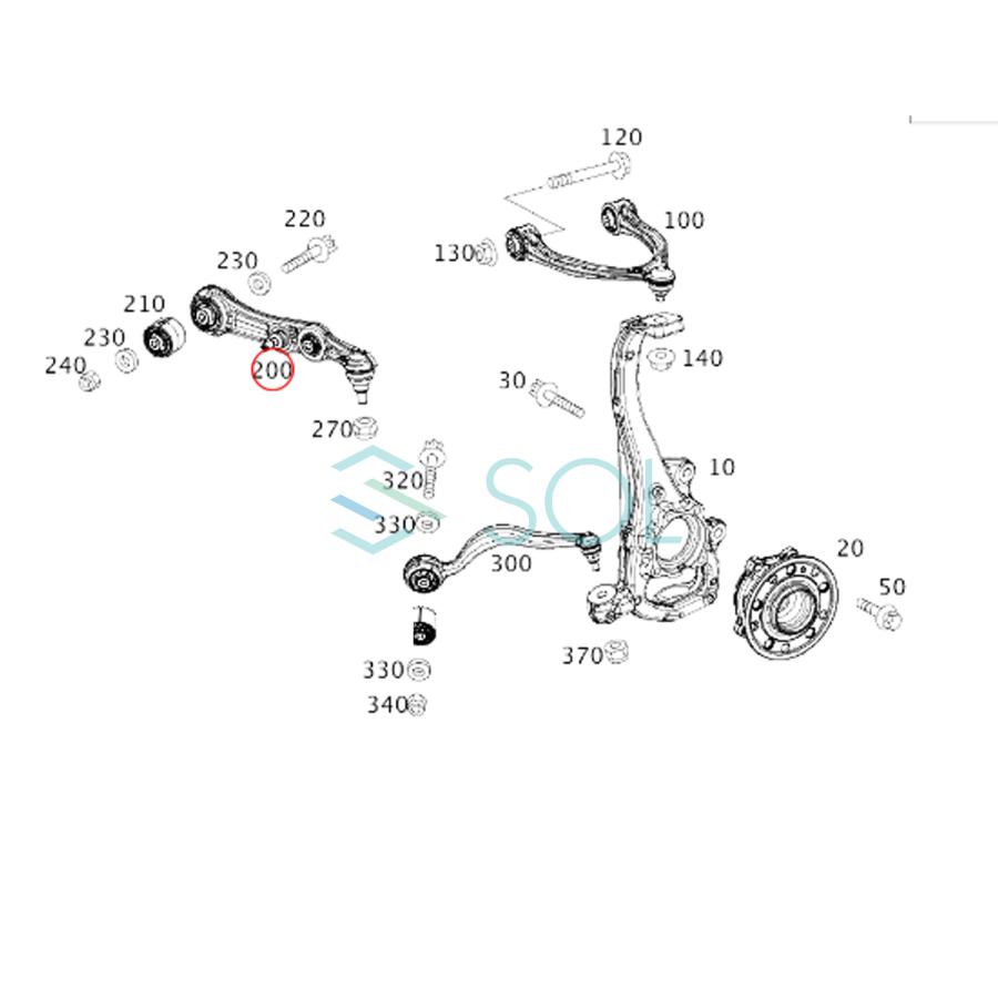 Mercedes-Benz ベンツ W205 フロント ロアアーム コントロールアーム ナット付 左右共通 C180 C200 C250 ...
