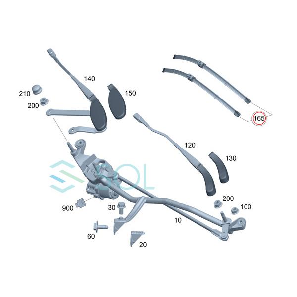 Mercedes-Benz ベンツ W205 フロント ワイパーブレード 左右セット 左ハンドル車用 C180 C200 C250 C350 ...