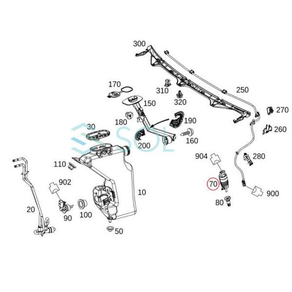 Mercedes-Benz（メルセデス・ベンツ） ベンツ W205 W213 ウインドウ ウォッシャーポンプ C180 C200 C220d ...