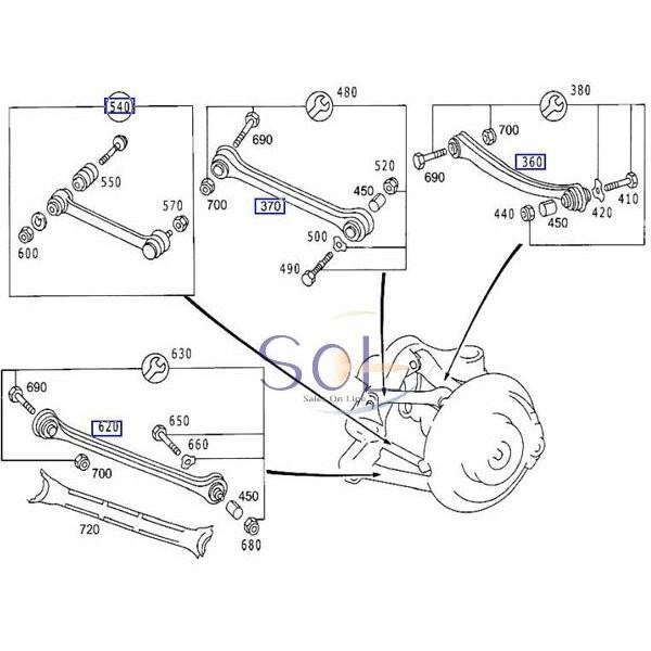 Mercedes-Benz ベンツ W208 リア タイロッド ラジアスアーム キャンバーアーム ストラットアーム 8本セット ...
