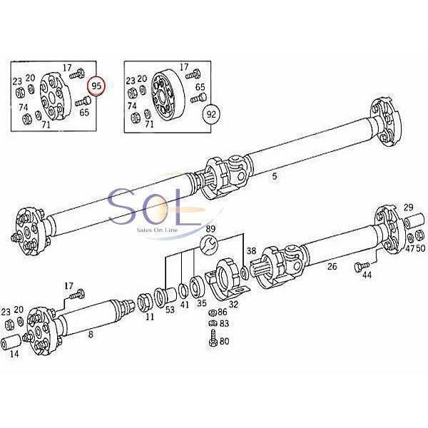Mercedes-Benz ベンツ W202 W208 W140 W220 プロペラシャフト ジョイントディスク コンパニオンプレート ...
