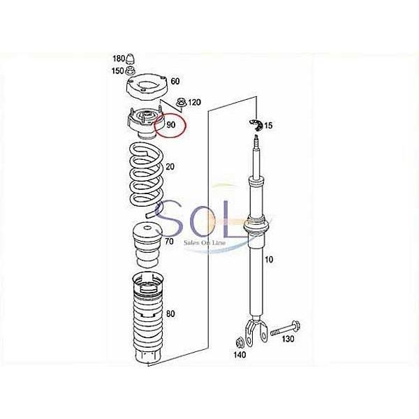Mercedes-Benz ベンツ W211 W219 フロントショック ベアリング アッパーマウント 左右セット E240 E280 ...