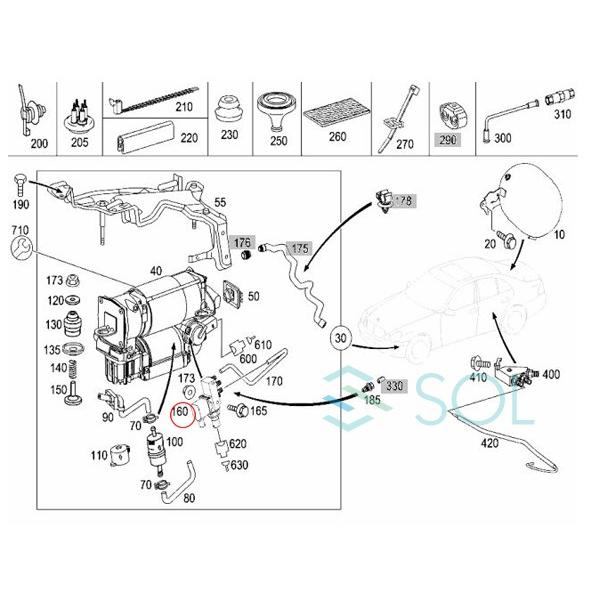 Mercedes-Benz ベンツ W219 W211 エアサス バルブブロック CLS350 CLS500 CLS55 CLS63 E240 E250 E280 E300 E320 E350 ...