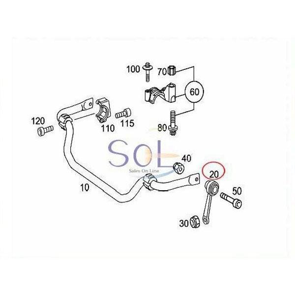 Mercedes-Benz ベンツ W211 W219 フロントスタビリンク 左側 E240 E280 E320 E500 E55 ...