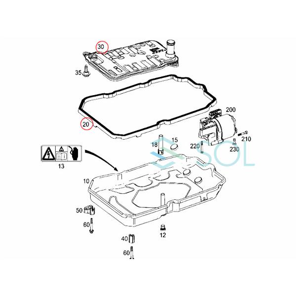 ベンツ W205 W222 オイルパン ATFフィルター + ガスケット 2点セット C350 S550 2122770295 ...