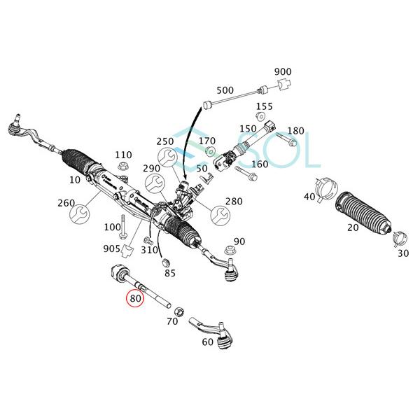 Mercedes-Benz ベンツ W212 インナータイロッド 左右セット E250 E300 E350 E550 E63 ...