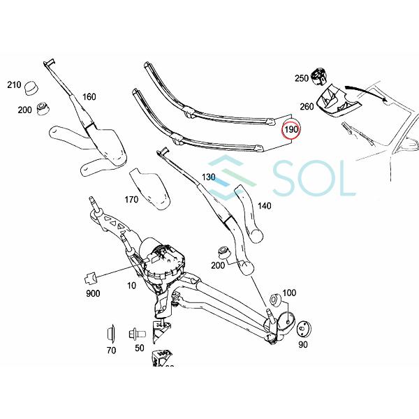 Mercedes-Benz ベンツ W212 W207 フロント ワイパーブレード 左右セット 左ハンドル車用 E250 E300 E350 ...