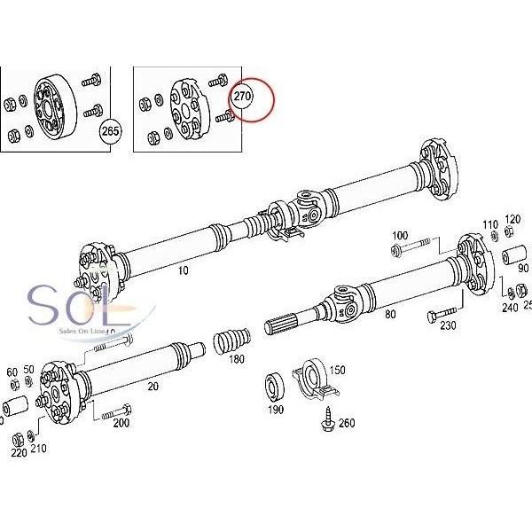 Mercedes-Benz ベンツ W220 W221 コンパニオンプレート プロペラシャフト ジョイントディスク S350 S500 ...