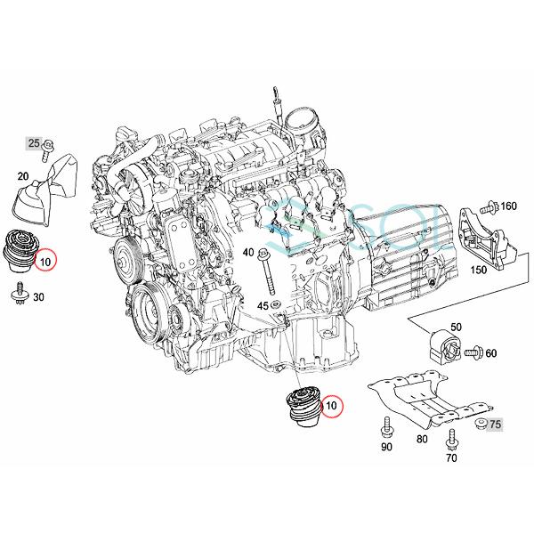Mercedes-Benz ベンツ W221 W216 R230 エンジンマウント 左右SET S600 S65 CL600 CL65 ...