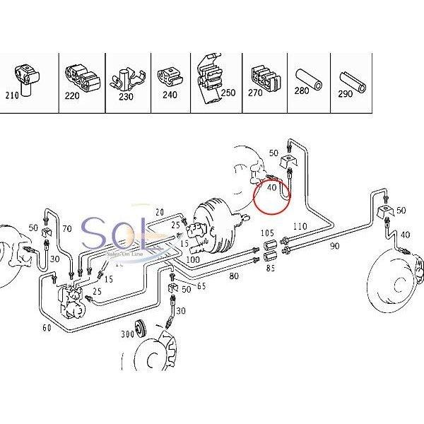 Mercedes-Benz ベンツ W220 W215 リア ブレーキホース 左右共通 S320 S430 S500 S600 S55 ...