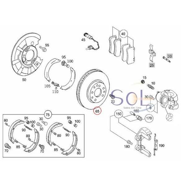 Mercedes-Benz ベンツ W215 W220 リア ブレーキローター(ブレーキディスク) 左右セット CL500 S350 S430 ...