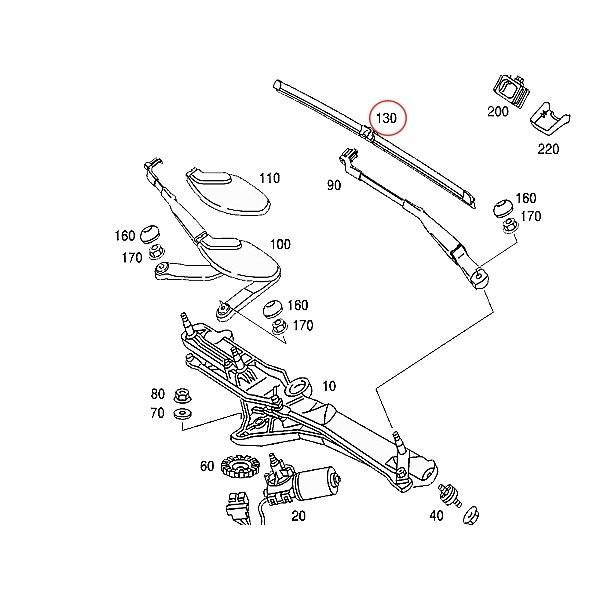 ベンツ W220 W221 ワイパーブレード(右ハンドル車用) S320 S350 S430 S500 S600 S55 S65 ...