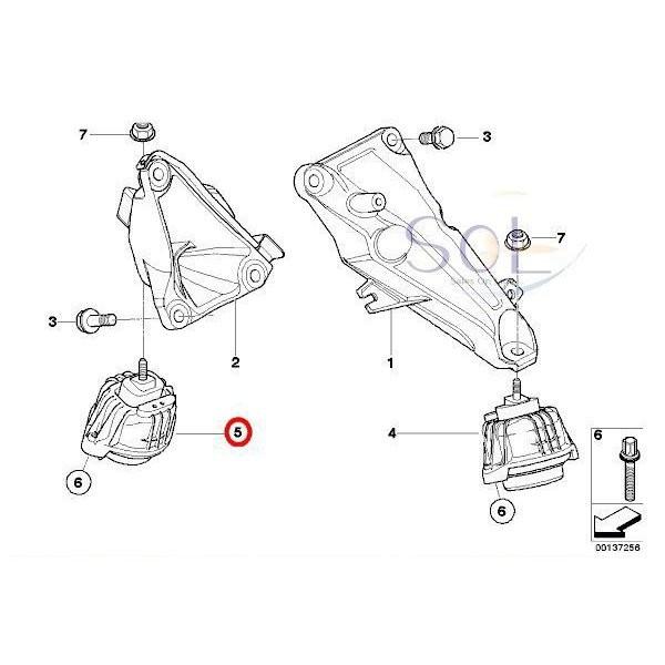BMW E82 E87 E88 E89 Z4 E84 X1 E90 E91 E92 エンジンマウント(ラバーマウント) 右側 116i ...
