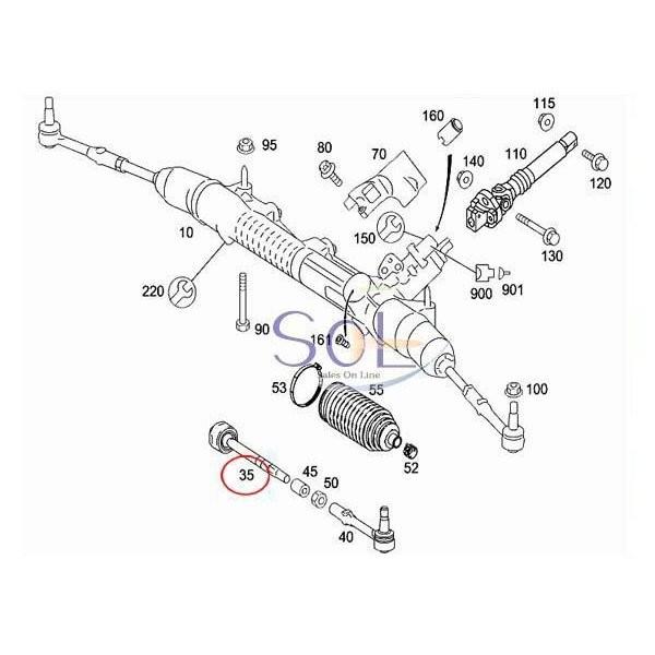ベンツ W216 W221 ステアリングインナータイロッド 左右共通 CL500 CL600 CL63 CL65 S350 S450 S500 ...