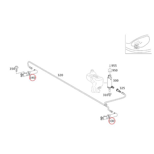ベンツ W221 W216 ヘッドライト ウォッシャーノズル 左右セット S350 S500 S550 S63 S65 CL550 CL600 ...