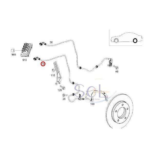 ベンツ W216 W221 リア スピードセンサー ABSセンサー CL600 CL65 S350 S500 S600 S63 S65 ...
