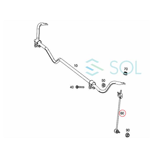Mercedes-Benz ベンツ W222 W217 リア スタビライザーリンク スタビリンク 右側 S400 S500 S600 S63 ...