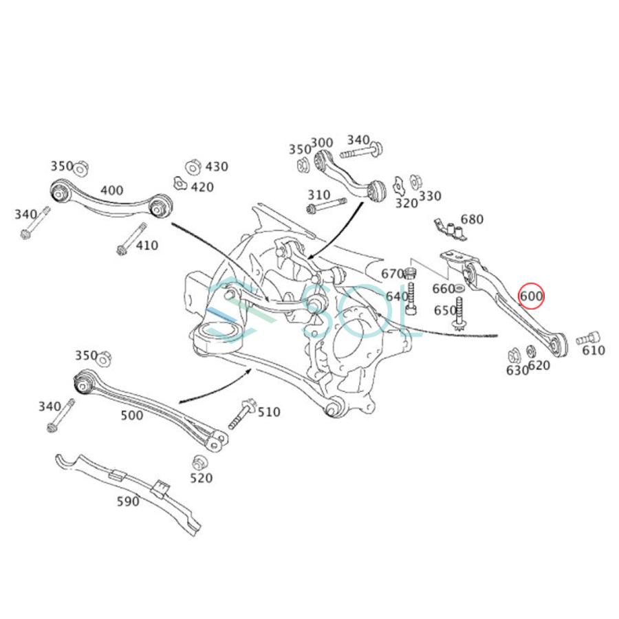 Mercedes-Benz ベンツ W211 リア スラストアーム コントロールアーム 左側 E240 E250 E280 E300 E320 E350 E500 E55 E63 ...
