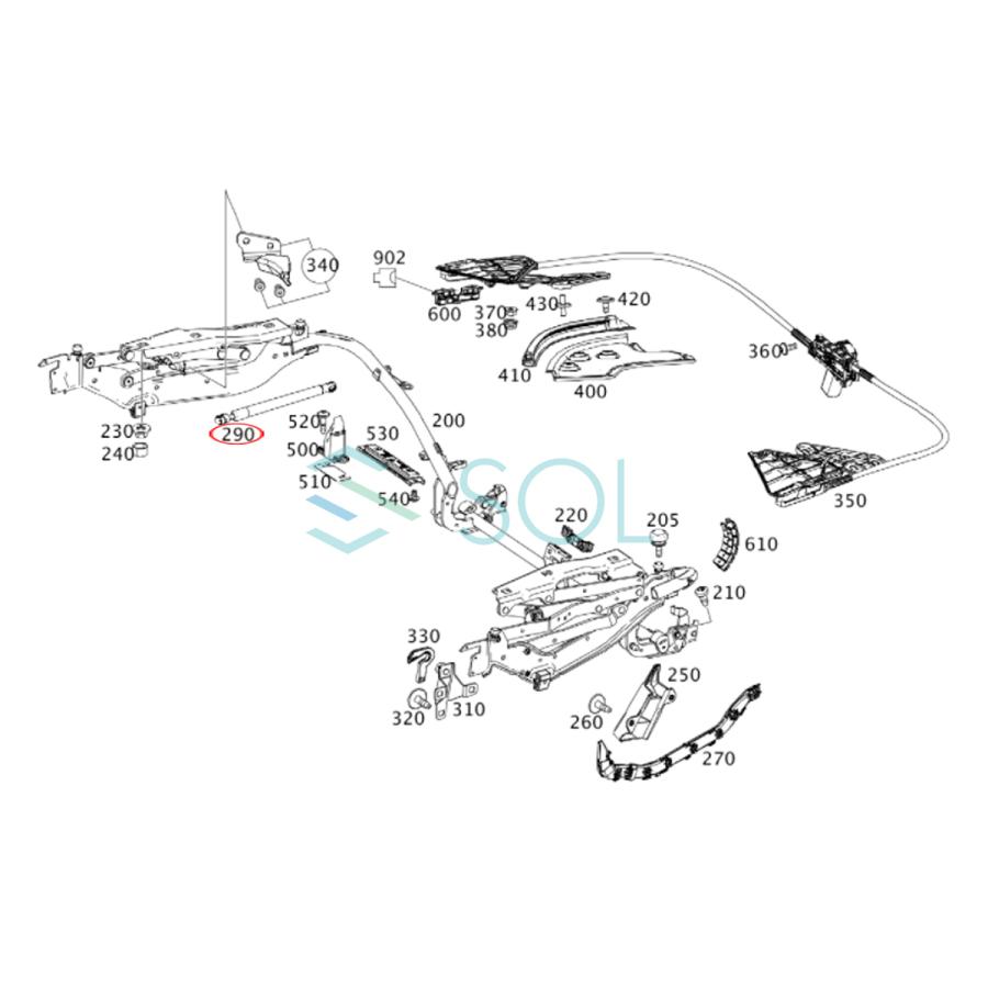 Mercedes-Benz ベンツ R231 リア テールゲートダンパー トランクダンパー 左右セット SL350 SL400 SL550 ...