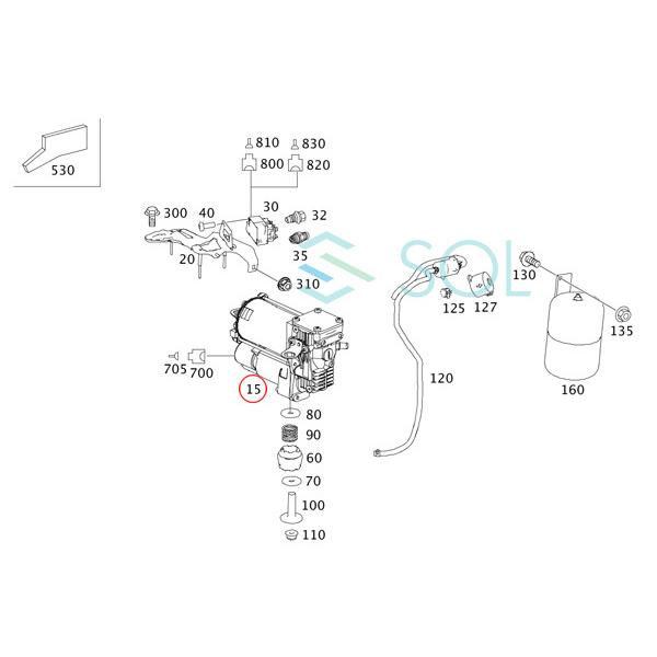 Mercedes-Benz ベンツ W251 エアサスコンプレッサー リレー付 R350 R500 R550 R63 2513202704 ...