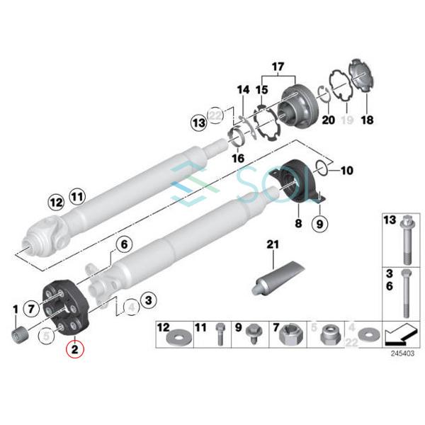 BMW E65 E66 E83 X3 プロペラシャフト ジョイントディスク コンパニオンプレート 740i 750i 750Li 2.5si ...