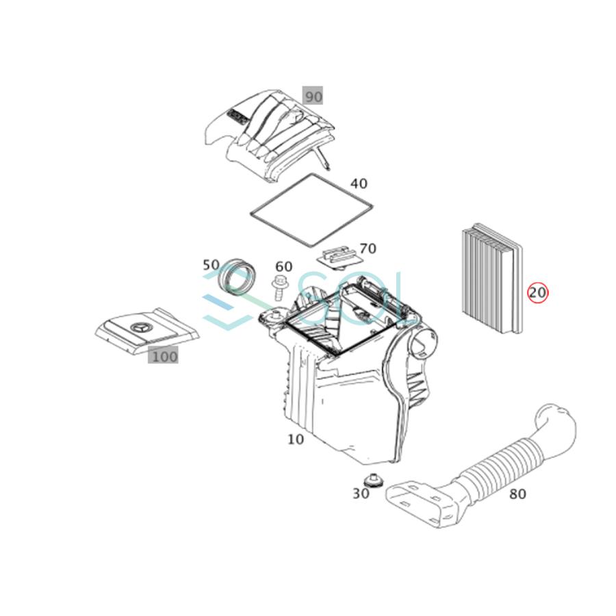 Mercedes-Benz（メルセデス・ベンツ） ベンツ W169 W245 エアフィルター A170 A180 A200 B170 B180 ...