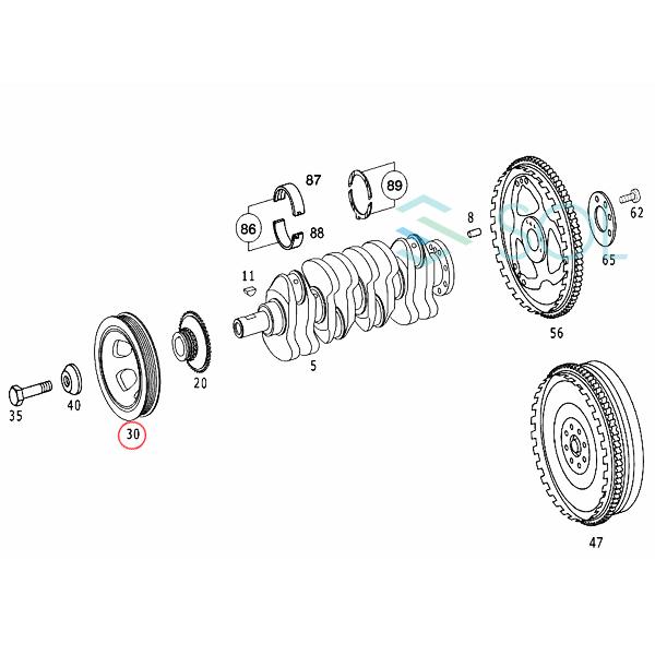Mercedes-Benz ベンツ W203 W204 W209 R171 クランクプーリー クランクシャフトプーリー C180 C200 ...