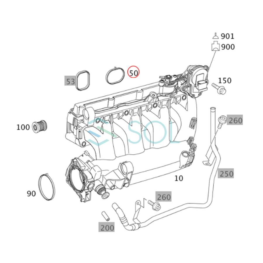 Mercedes-Benz（メルセデス・ベンツ） ベンツ W203 W204 W209 R171 インマニガスケット インテークマニホールド ...