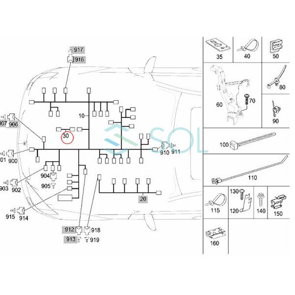 Mercedes-Benz（メルセデス・ベンツ） ベンツ W203 W204 カムアジャスターケーブル オイル漏れ対策ハーネス 2個セット ...