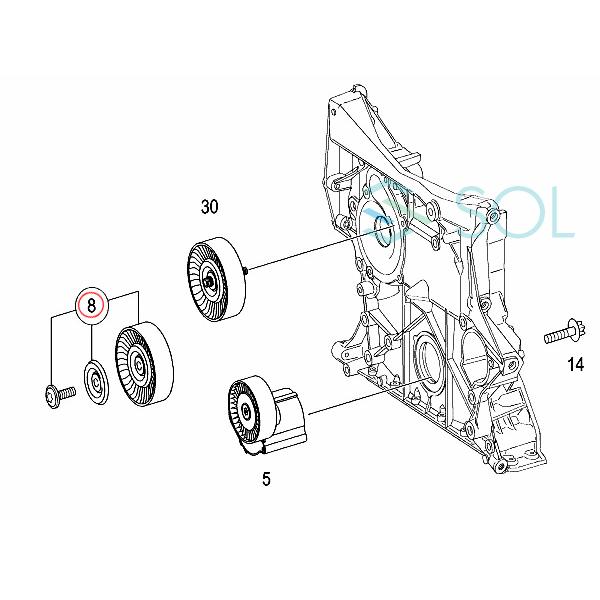 Mercedes-Benz ベンツ W203 W204 W209 R171 ベルトテンショナープーリー C180 C200 C230 ...
