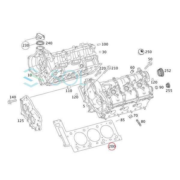 ベンツ W204 W211 W212 W207 W221 W209 W251 シリンダーヘッドガスケット 右側 C350 E350 S350 ...