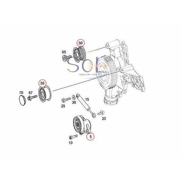 Mercedes-Benz ベンツ W463 R171 ベルトテンショナー プーリー ファンベルト 4点セット G500 SLK280 ...