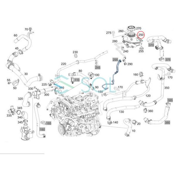 Mercedes-Benz ベンツ W205 W212 W213 ラジエーター エクスパンションタンク サブタンク リザーバータンク C180 ...