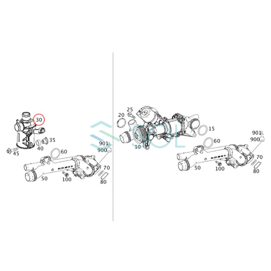 ベンツ W205 W213 ウォーターポンプ C180 C200 C250 C300 C350e E200 E250 E300 E350e ...