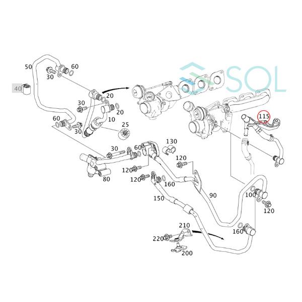 Mercedes-Benz ベンツ X166 ウォーターホース クーラントライン GL550 GLS550 2782000000 ...