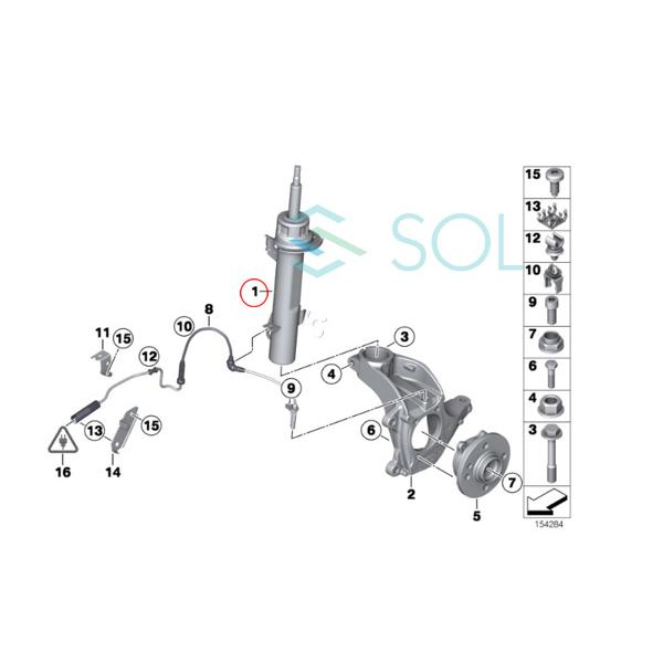 BMW BMW MINI R55 R56 R57 R58 フロント ショックアブソーバー 左側 31316782207 31316781903 ...