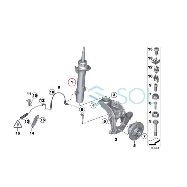BMW MINI R55 R56 R57 R58 フロント ショックアブソーバー 右側 31316782208 31316781904 ...