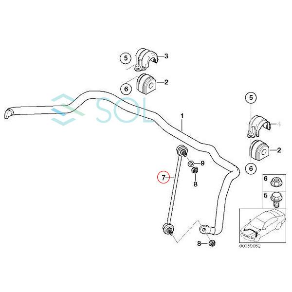 BMW E53 X5 フロント スタビリンク スタビライザーリンク 右側 3.0i 4.4i 4.6is 4.8is 31356750704 ...