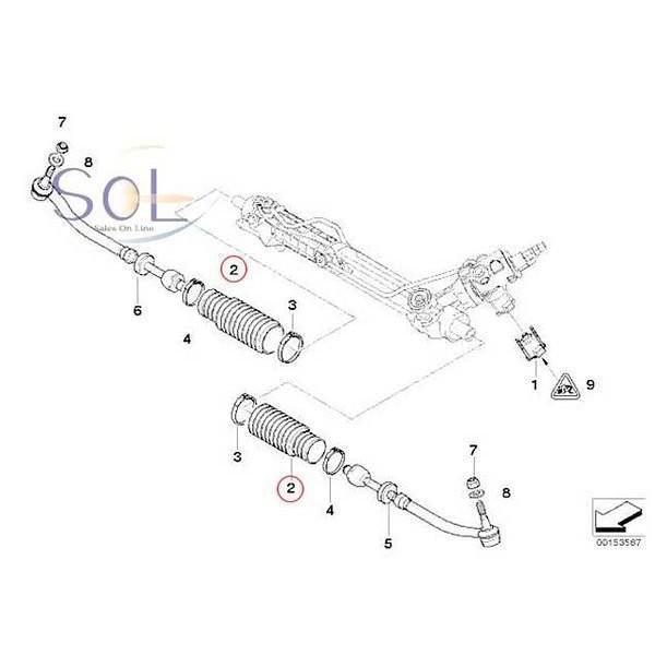 BMW F07 F10 F11 E83 X3 ステアリング タイロッドダストカバー(リペアキット) 左右共通 535i 550i M5 2 ...