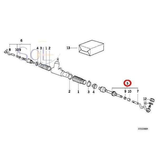 BMW E36 Z3 ステアリング タイロッド 左側 318i 320i 323i 325i 328i 2.0 2.2i 2.8 3.0i ...