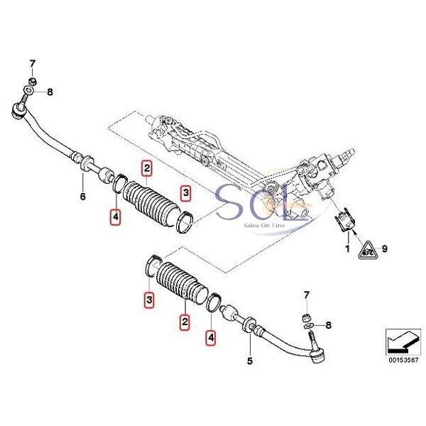 BMW BMW E39 ステアリングタイロッド ダストカバー ダストブーツ 左右共通 525i 528i 530i 32131092876 ...