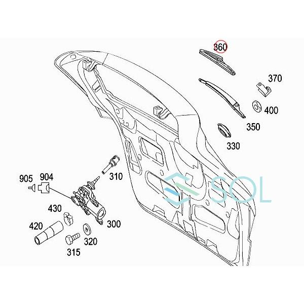 Mercedes-Benz BOSCH リア ワイパーブレード 出荷締切18時 ベンツ W245 W204 W166 H840 ...