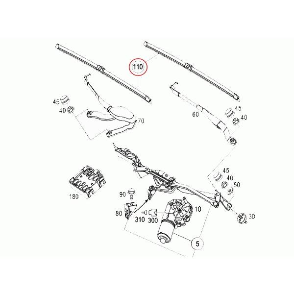 Mercedes-Benz（メルセデス・ベンツ） BOSCH エアロツイン ワイパーブレードセット 右ハンドル用 出荷締切18時 ベンツ ...