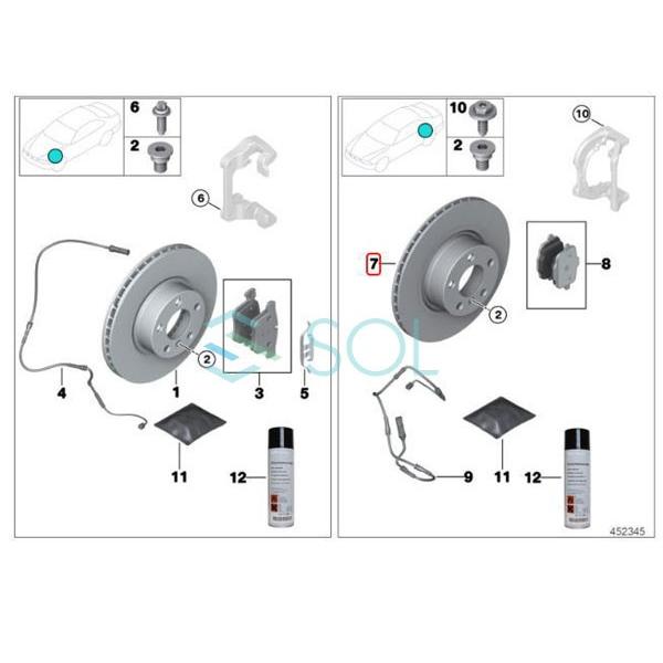 BMW F25 X3 F26 X4 リア ブレーキローター ブレーキディスク 左右セット xDrive28i xDrive35i ...