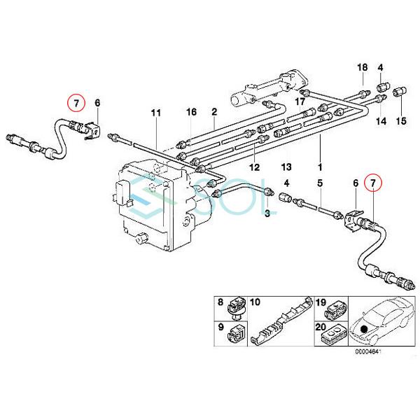 BMW E39 リア ブレーキホース 左右共通 525i 528i 530i 540i M5 34301165249 34321164002 ...