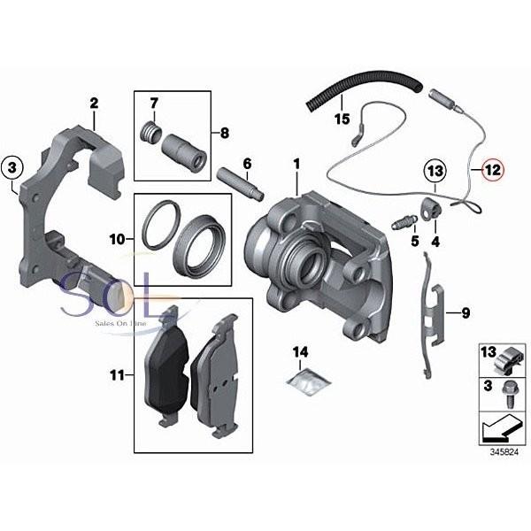 BMW E82 E87 E88 E90 E91 E92 E93 リア ブレーキパッドセンサー 116i 118i 120i 130i 320i ...