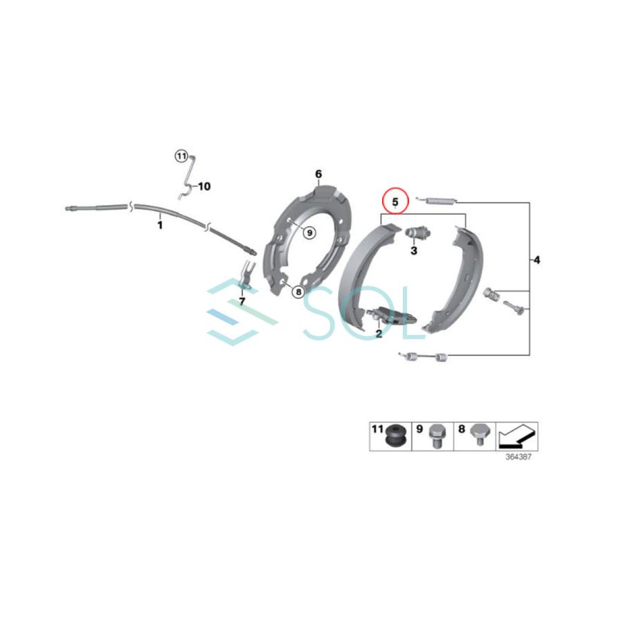 BMW BMW F32 F36 E85 Z4 サイドブレーキシュー 420i 2.2i 2.5i 3.0i 3.0si 34416761291 ...