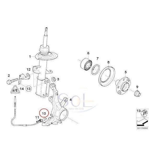 BMW E53 X5 フロント ABSセンサー スピードセンサー 左右共通 3.0i 4.4i 4.6is 34526756379 出荷締切 ...