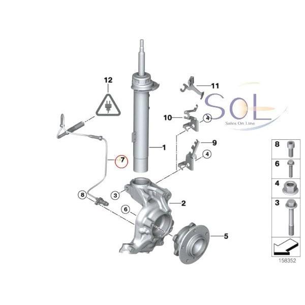 BMW E90 E91 E92 E93 フロント ABSセンサー スピードセンサー 左右共通 320i 323i 325i 328i 330i ...