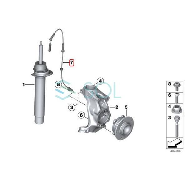 BMW F30 F31 フロント スピードセンサー ABSセンサー DSCパルスジェネレーター 左右セット 320i 328i 335i ...